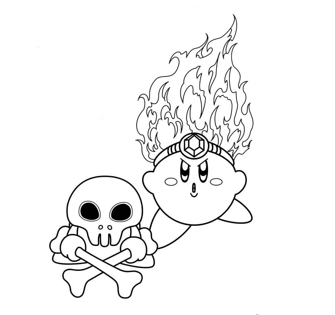 Coloriage Kirby Feu T l charger Et Imprimer Gratuit Sur